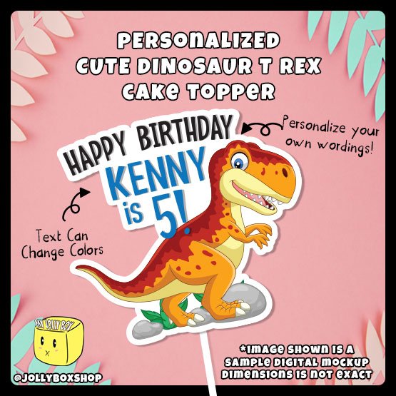 Cute Tyrannosaurus Cake Topper